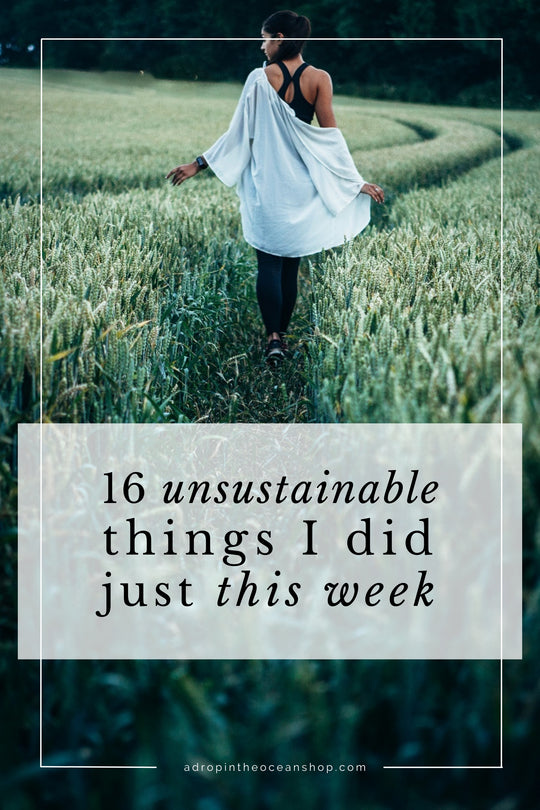 16 Unsustainable Things I Did This Week – A Drop in the Ocean